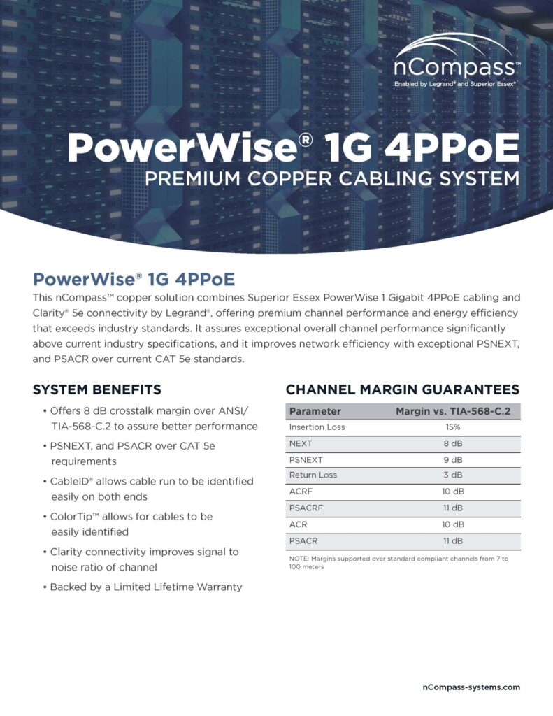 PowerWise 1G 4PPoE Data Sheet - nCompass Systems